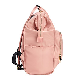 Kah&Kee Nylon Backpack Diaper Bag with Laptop Compartment Waterproof Work Travel School for Women Man (Black)