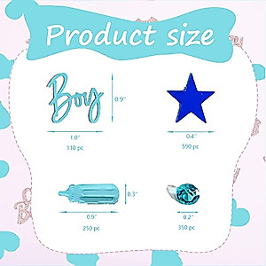 1300 Pcs Baby Shower Decorations Confetti, Boy Shower Gender Reveal Birthday Party Table Decoration Supplies (Blue)
