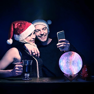 NSL Lighting Moon Lamp Galaxy Lamp 5.9 inch 16 Colors LED 3D Moon Light, Remote & Touch Control Lava Lamp Moon Night Light Gifts for Girls Boys Kids Women Birthday