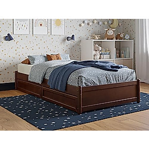 AFI, Barcelona Twin Panel Platform Bed with Storage Drawers, Walnut
