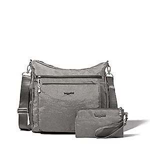 Baggallini Womens Expandable Modern Pocket Large Hobo, Sterling Shimmer