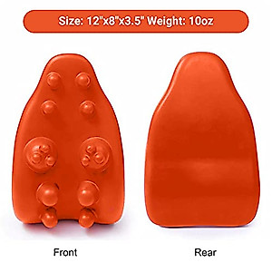 Acupressure Neck Pain Relief Cushion, Neck and Shoulder Relaxer, Cervical Traction Massage Chiropractic for Pain Relief Management High Density Memory Foam Core BeyondElegance (Orange Red)