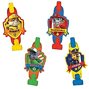 Paw Patrol Multicolor Party Blowouts - 5", 8 Pieces - Perfect Birthday Party Favors for Kids