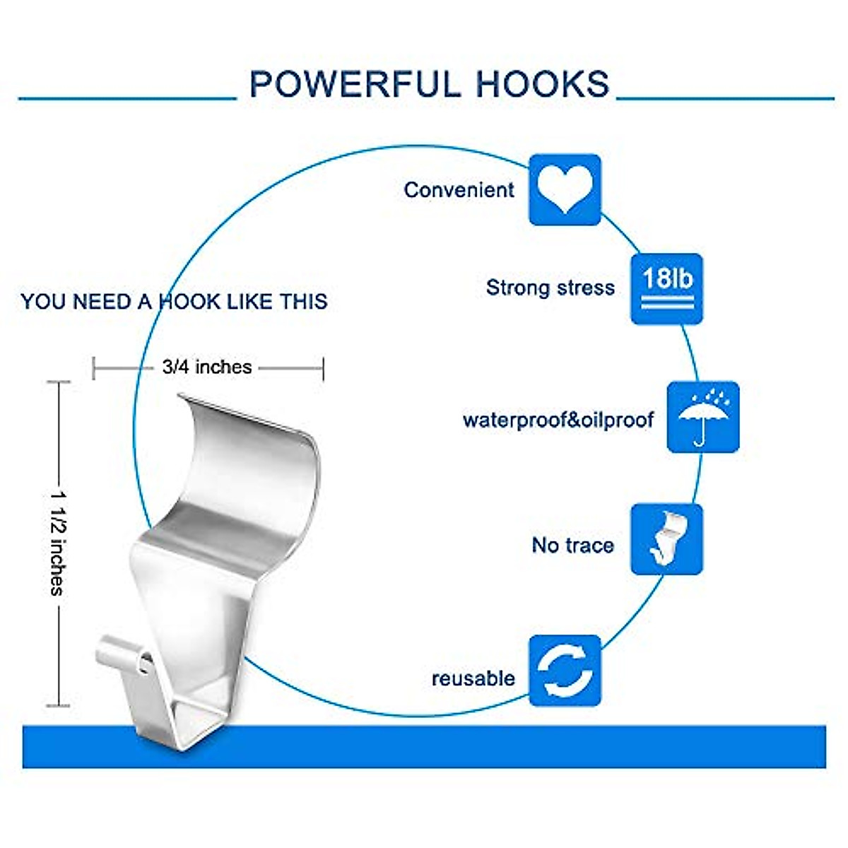 MUAKIOY (30 Pack) Vinyl Siding Hooks Hanger, No-Hole Needed Heavy Duty Vinyl Siding Clips for No Damage Hanging Things on Siding
