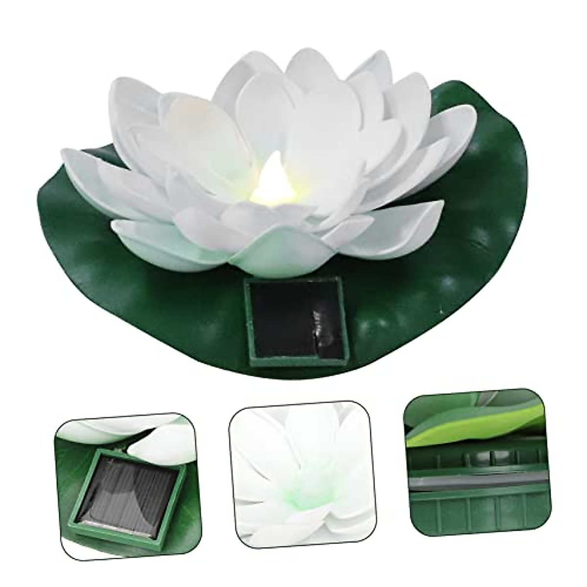 LABRIMP Outdoor Solar Lights LED Decorative Night Lily for Lights Solar Pool Light Swimming Floating Decoration Flower Pad Lamp Outdoor Garden Pond Accessories Solar Lights