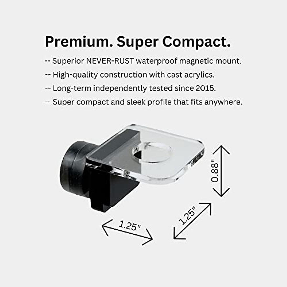 Oceanbox Designs CoralOne™ Magnetic Solo Frag Rack (Clear, 4 Pack), Single Frag Rack, Reef-Safe No-Rust 100% Waterproof Magnets, Made in USA