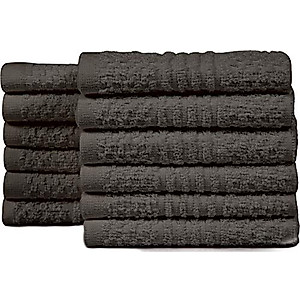 Bliss Casa Grey Washcloths Set (12 x 12 Inch, 12 Pack) – 100% Cotton Washcloths for Face, Highly Absorbent Soft Face Towels, and Quick Drying Fingertip Towels for Daily Use (Emerson, Grey)