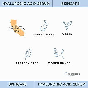 Hyaluronic Acid Serum for Skin 100% Pure Anti Aging Serum Intense Hydration Moisture Non greasy Paraben free Hyaluronic Acid for Your Face Pro Formula 2 oz