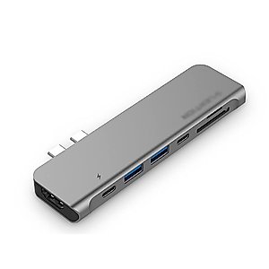Port Expander USB C Hub Adapter USB-C Docking Station USB Adapter 7-in-2 with 4K HDMI, 100W PD, USB-C and 2 USB 3.0, SD/TF Card Reader USB Splitter (Color : Grey)
