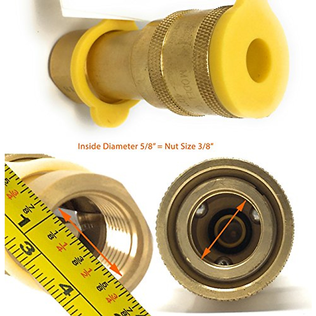 3/8" QDD+NG Gas Hose 12' Long Quick Disconnect Low Pressure Natural Gas and Propane Gas Hose [2578] 1/2 PSIG PRESSURE/Inlet 3/8 NPT Outlet 3/8 Flare Swivel Female Brass Connector