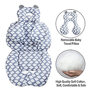 vocheer Head and Body Support Pillow with Neck Support for Baby Car Seat and Strollers, Cloud