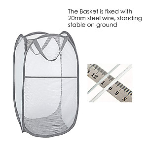WD&CD 2PCS Laundry Baskets Foldable Pop Up Mesh Washing Laundry Basket Bag Bin Hamper Toy Tidy Storage Organiser Organizer(Gray)