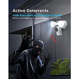 FOSCAM 2.4G/5GHz WiFi Floodlight Camera with Siren Alarm, 2K/4MP Outdoor IP Security Camera, 2-Way Audio, IP65, AI Detection, 2600lm Brightness (Existing Outdoor Wiring & Junction Box Required), FLC