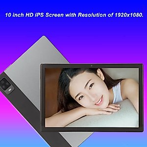 GLOGLOW Tablet PC, 10 Inch Tablet 8MP Front 16MP Rear 100-240V IPS Screen Night Reading Mode for Android 12 for Reading (US Plug)
