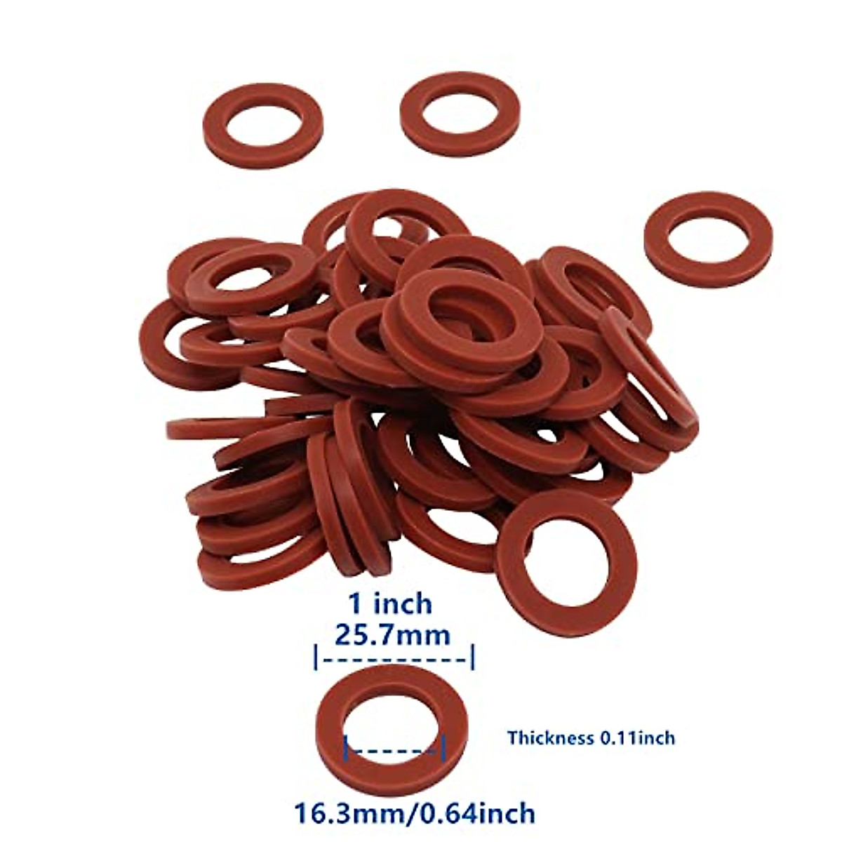 YuGtcen Garden Hose Washers 50 Pack, Silicone Washers Hose Gasket Heavy Duty, O Ring Hose Fittings Fit Standard 3/4 Inch Garden Hose and Water Faucet