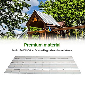 Swing Set Canopy, 89x42in 600D Oxford Cloth Waterproof Swing Set Replacement Tarp Foldable Multicolor Swingset Slide Sun Shade Proof Tarp Replacement Cover for Playground
