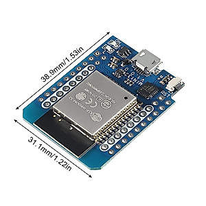 DWEII 2PCS D1 Mini NodeMCU ESP32 ESP-WROOM-32 WLAN WiFi Bluetooth IoT Development Board 5V Compatible for Arduino