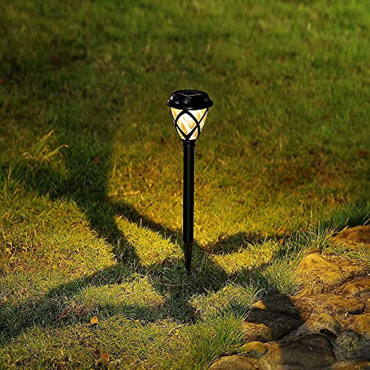 Glintoper 12 Pack Solar Outdoor Pathway Lights, Solar Powered Landscape Lights, Waterproof Decorative Lighting Solar Garden Lights for Lawn Patio Yard Walkway Deck Driveway, Warm White