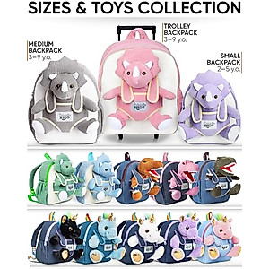 Naturally KIDS Purple Dinosaur Backpack, Dinosaur Toys for Girls 3-5, Triceratops Toy for 3 Year Old Girl Gifts, Dinosaur Toys Kids 3-5