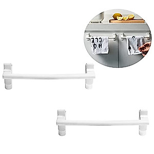 Morobor Over Door Towel Rail Holder,2pcs Cabinet Door Towel Rack, Hanging Holder Towel Holder for Cupboard Drawer Cabinet (ABS, White)