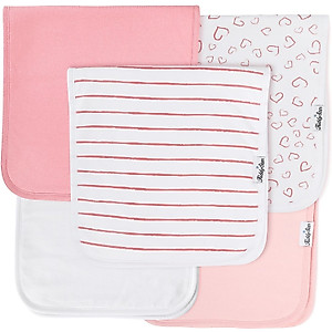 KiddyStar 5-Pack 21”x10” Burp Cloths for Boys & Girls - Absorbent Organic Cotton Burp Cloth for Burping, Spit-up, Drooling, Baby Wipe