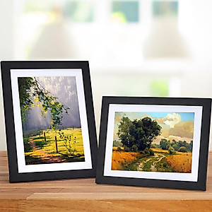 Lyeasw 5x7 Picture Frame Black Set of 15, Display Pictures 6x8 without Mat or 5x7 with Mat, Multi Photo Frames for Wall or Tabletop
