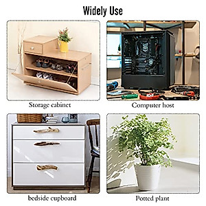 FYY Self Adhesive Caster Wheels, 8PCS Mini Swivel Wheels 360 Degree Rotation Stainless Steel Paste Pulley Sticky Pulley for Small Furniture Storage Box Trash Can Bins White