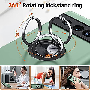 KOVASIA Designed for Google Pixel 7 Pro,Case with 360° Ring Stand, Multi-Layer Protective Case, Shockproof Cover for Google Pixel 7 Pro Case,Dark Green