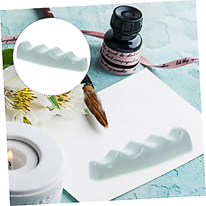 Imitation Jade Calligraphy Brush Holder Chinese Brush Rack Home Office Paint Brush Rest Organizer Chinese Calligraphy Practice Supplies