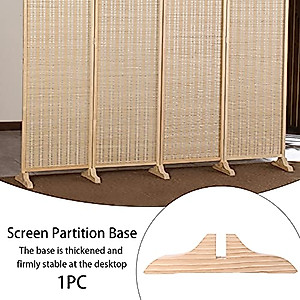 CALIDAKA Folding Room Divider Stand, Screen Panel Feet,Room Divider Bracket,Wood Base Partition Base Support Legs for Hotel Home Office(Brown,Size:A)
