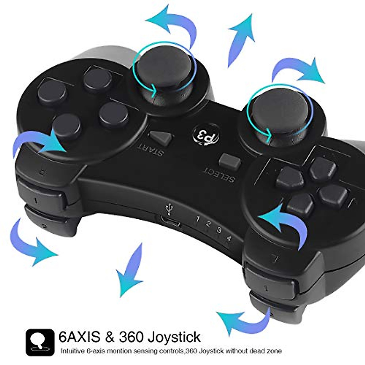 Wireless Controllers for PS3 Playstation 3 Dual Shock (Pack of 2,ClearBlue and ClearGreen)