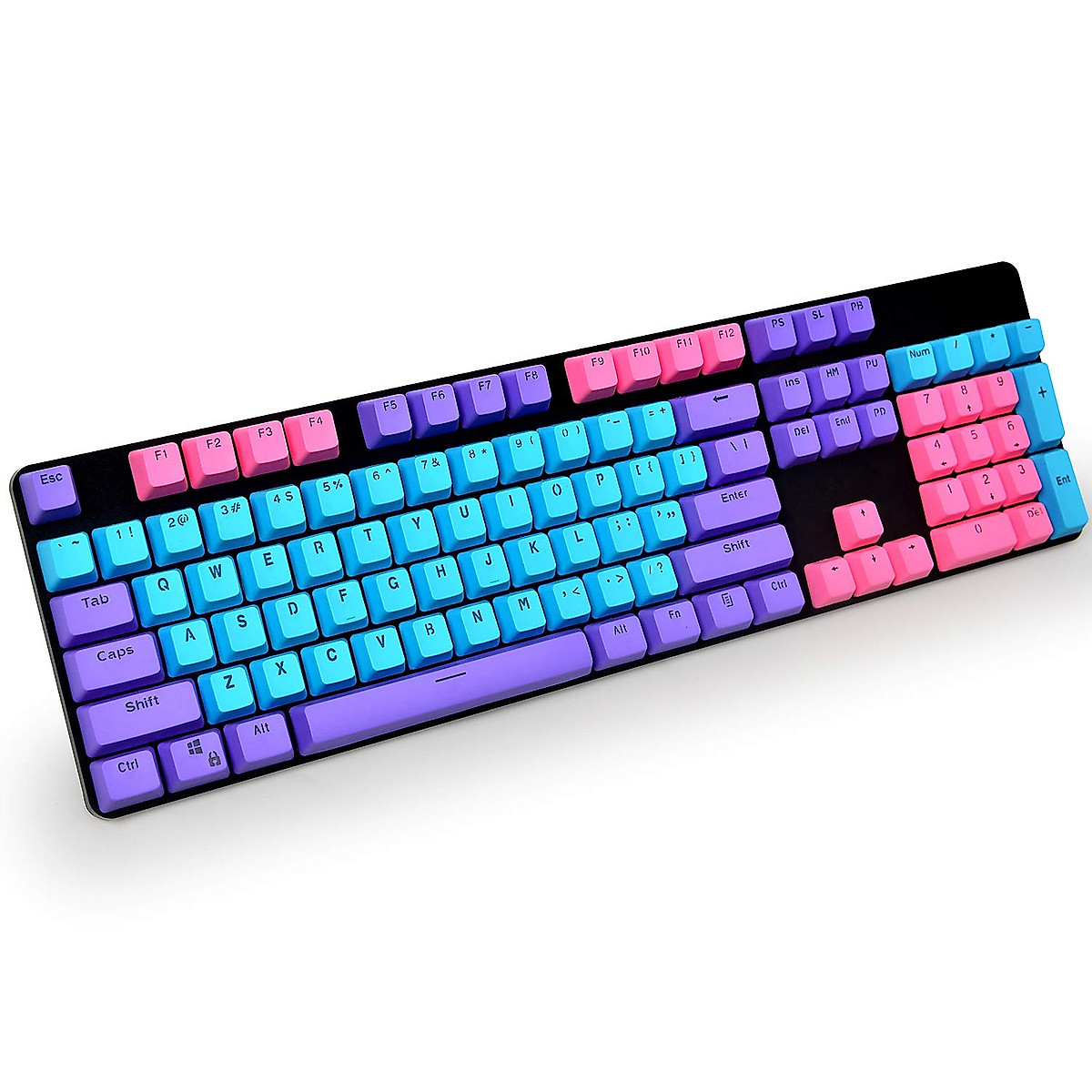 Bossi 104 Keycaps Set | Backlit Keycaps for Cherry MX Gaming Keyboard with Key Puller（Purple + Blue + Pink）(Keycap Only, Keyboard NOT Included)