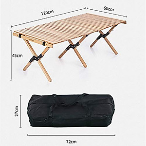 DOUBAO Outdoor Egg Roll Table Portable Folding Table Camping Home Self Driving Tour Solid Wood Barbecue Picnic Table