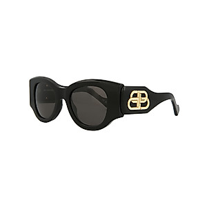 Balenciaga Round/Oval Sunglasses Black Black Grey Luxury Eyewear Made In Italy Acetate Frame Designer Fashion for Everyday Luxury