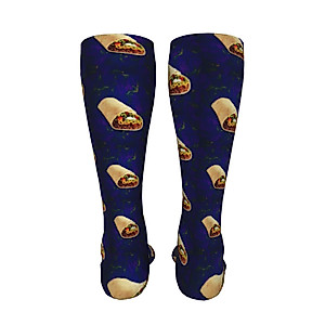 Burritos Taco Athletic Socks For Men Women Cushion Thick Socks Daily For Running Flight Travel Mountaineering 20 In