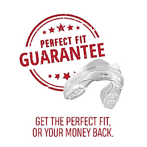 SafeJawz Mouthguard for Braces, One Size Re-Mouldable Mouth Guard with Case for Boxing, Basketball, Football, MMA, Lacrosse, Hockey and All Contact Sports (Transparent)