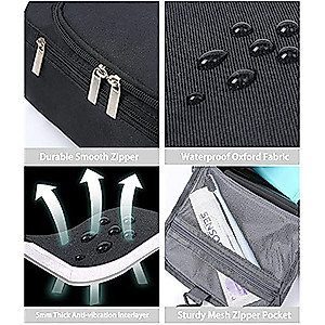 NuAngela Toiletry Bag for Men Women, Hanging Dopp Kit Water Resistant, Portable Makeup Organizer Wash Cases For Bathroom Shower, Travel Shaving Kit Bags (Pink)