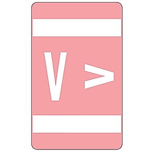 Smead AlphaZ ACCS Color-Coded Alphabetic Label, V, Pink, 100 Labels per Pack (67192)