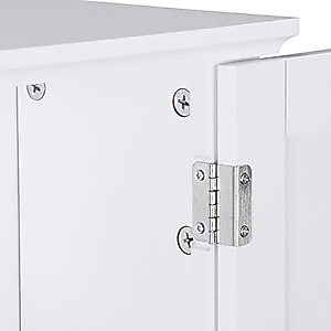 ZENY Hanging Bathroom Cabinet with Doors, Wall Cabinets Over The Toilet, Bathroom Wood Hanging Cabinet, White