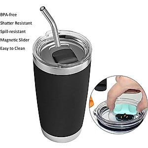 4 Pack 20 oz Replacement Lid for Yeti Lids with 4 Magnetic Slider Replacement, Magnetic Replacement Lids Compatible with Yeti 20 oz Tumbler Lid, Rambler or Old Style Rtic Coffee Tumbler