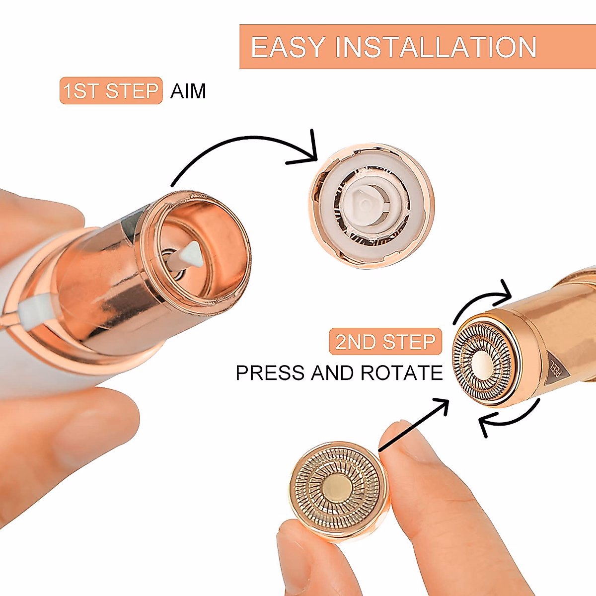 Gurelax Replacement Heads for Finishing Touch Flawless Facial Hair Remover, Replacement Blades Compatible with Flawless Hair Removal Gen 2, As Seen on TV 18k Gold with Flannel Bag