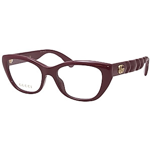 Gucci GG0813O 003 Eyeglasses Women's Burgundy/Gold Full Rim Optical Frame 52mm