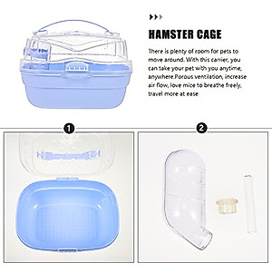 Balacoo Hamster Cage Small Animal Travel Carriers Portable Cages with Water Bottle Transparent Travel Carry Case Outdoor