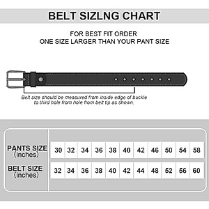 HYCOPROT Men's Belt, Leather Dress Belt with Single Prong Buckle 1.5'' for Casual and Business Adjustable Trim to Fit