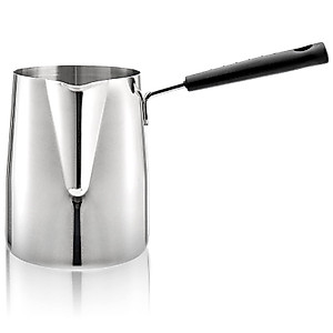 Dicunoy Milk Butter Warmer Pot, 1qt Turkish Coffee Pot, Large Stovetop Melting Boiling Pot with Spout, Cezve Ibrik Briki Greek Arabic Coffee Maker for Chocolate Heating, Camping, 18/8 Stainless Steel