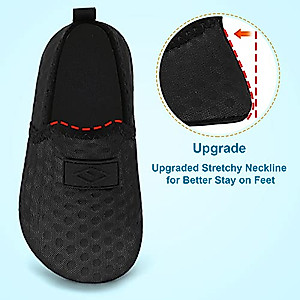 Toddler Water Socks Boy Beach Swim Aqua Shoes Toddler House Slippers Socks for Boy Girl Quick Dry Water Shoes Black Size 7-8