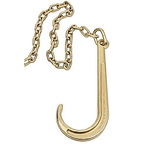 Mytee Products 5/16" x 6' Long Shank J Hook Tow Chain with RTJ Cluster & Grab Hook, 4700 lbs WLL - Heavy Duty Grade 70 Transport Tow Chain J Hook