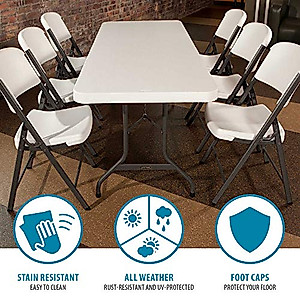 Lifetime 42901 Folding Utility Table, 6 Feet, White, Pack of 4