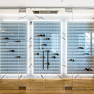 Fusion Wine Wall Label-Out (4 Foot, Triple Deep) (Black Acrylic) (Satin Aluminum Peg)