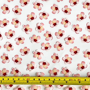 ONEART | Watercolor Floral Clear TPU Vinyl, 12" x 54" Transparent Waterproof Crystal Transparent Plastic Fabric for Bows Earrings Bags-Pink